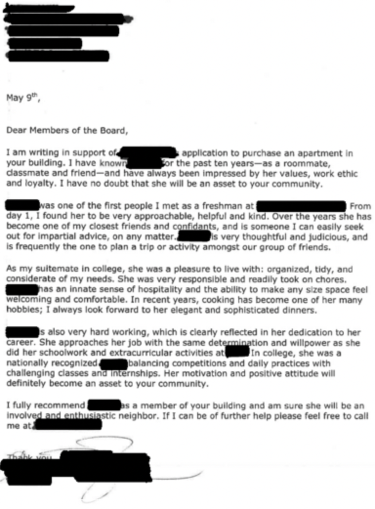 8 Co op Board Reference Letters That Sealed The Deal 8 Co op Board Reference Letters That Sealed The Deal