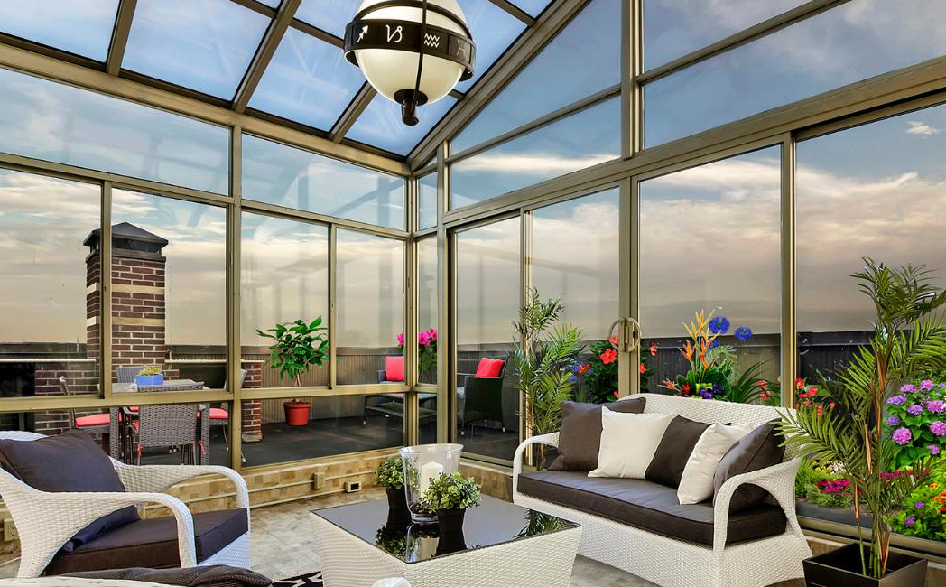 A glass-enclosed space from which to enjoy the sun, moon and sky—no ...