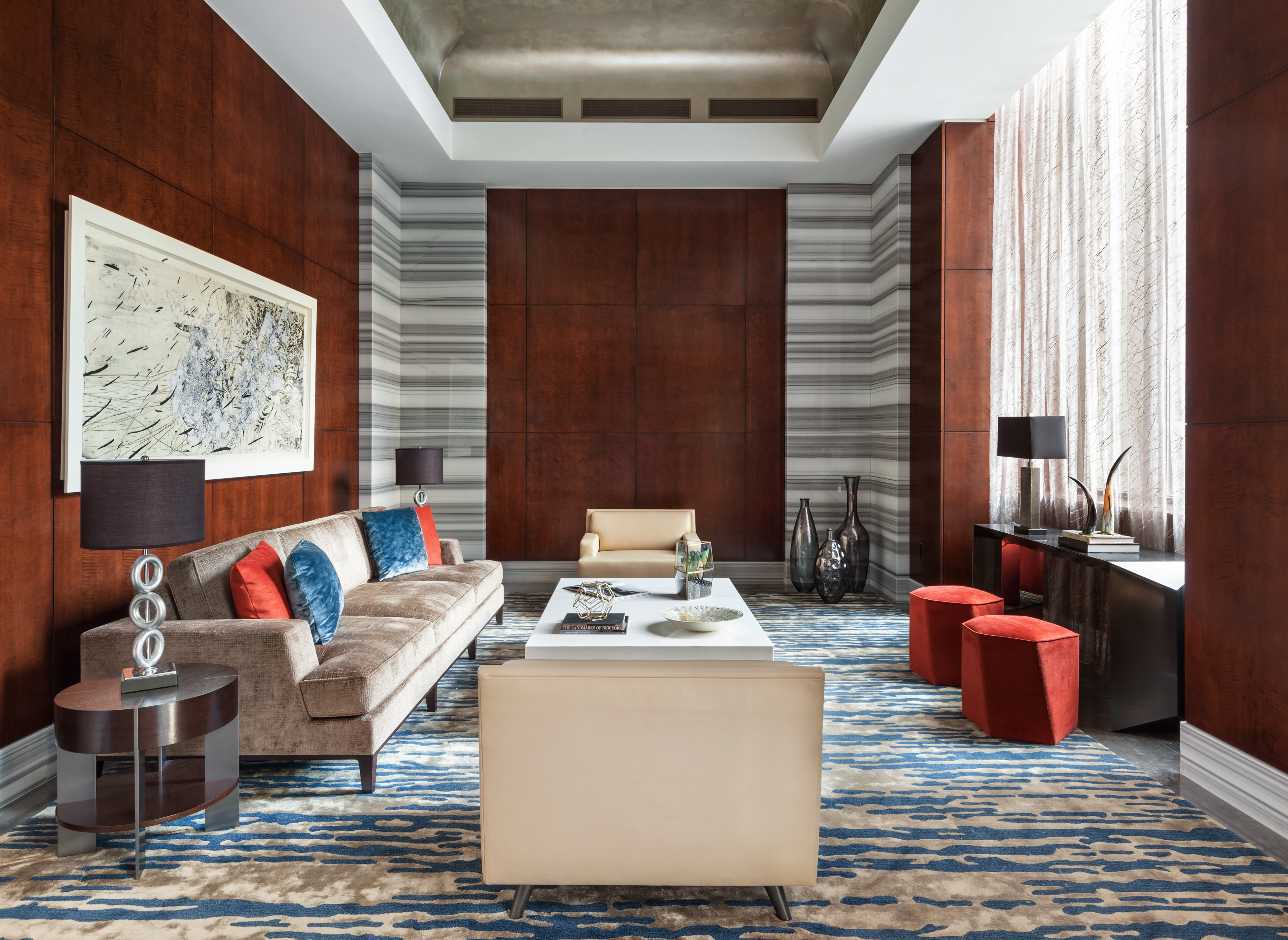 A gut renovation transforms a NYC condo lobby from forgettable to glam
