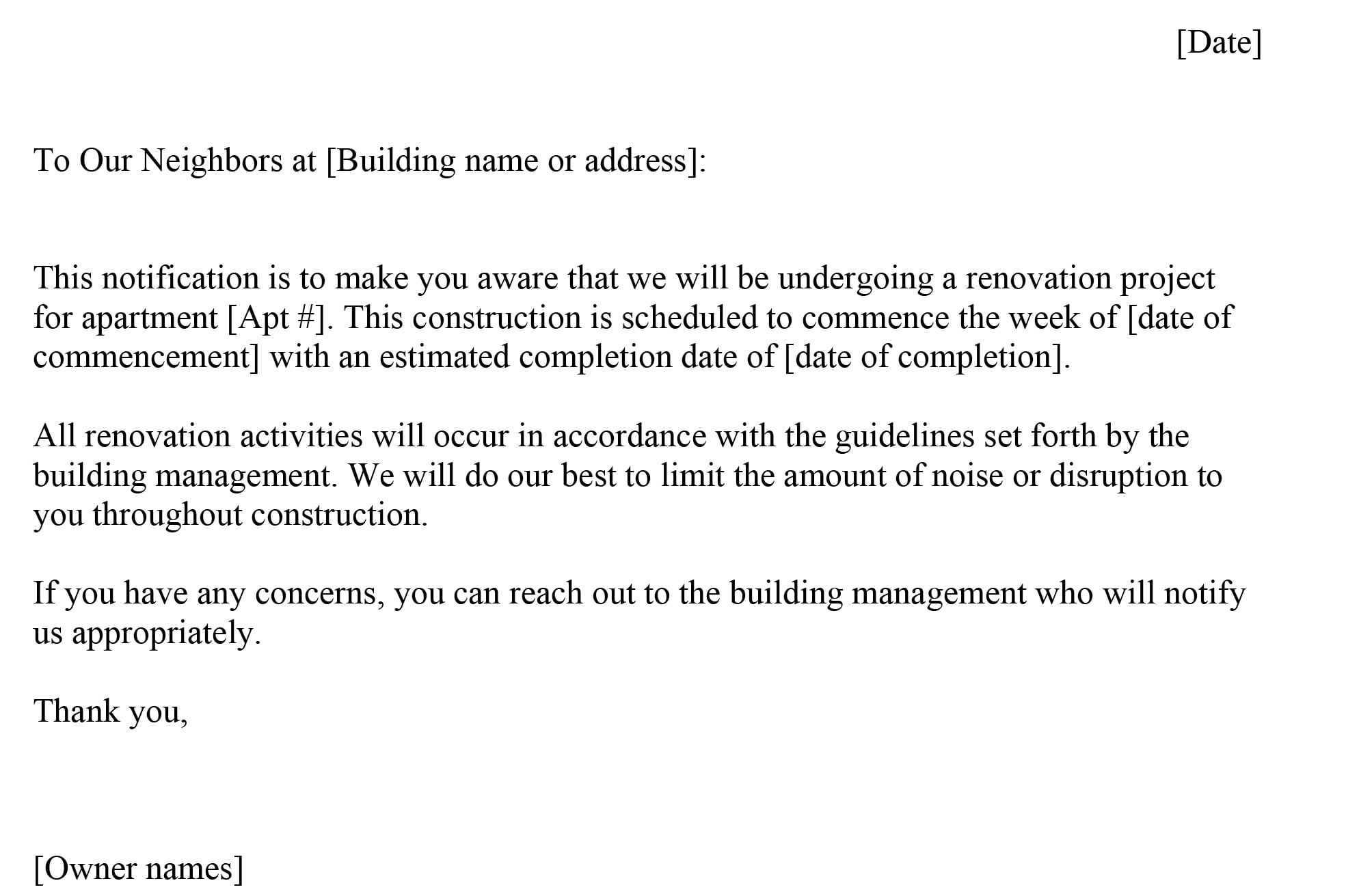 How to write a renovation letter to your NYC neighbors