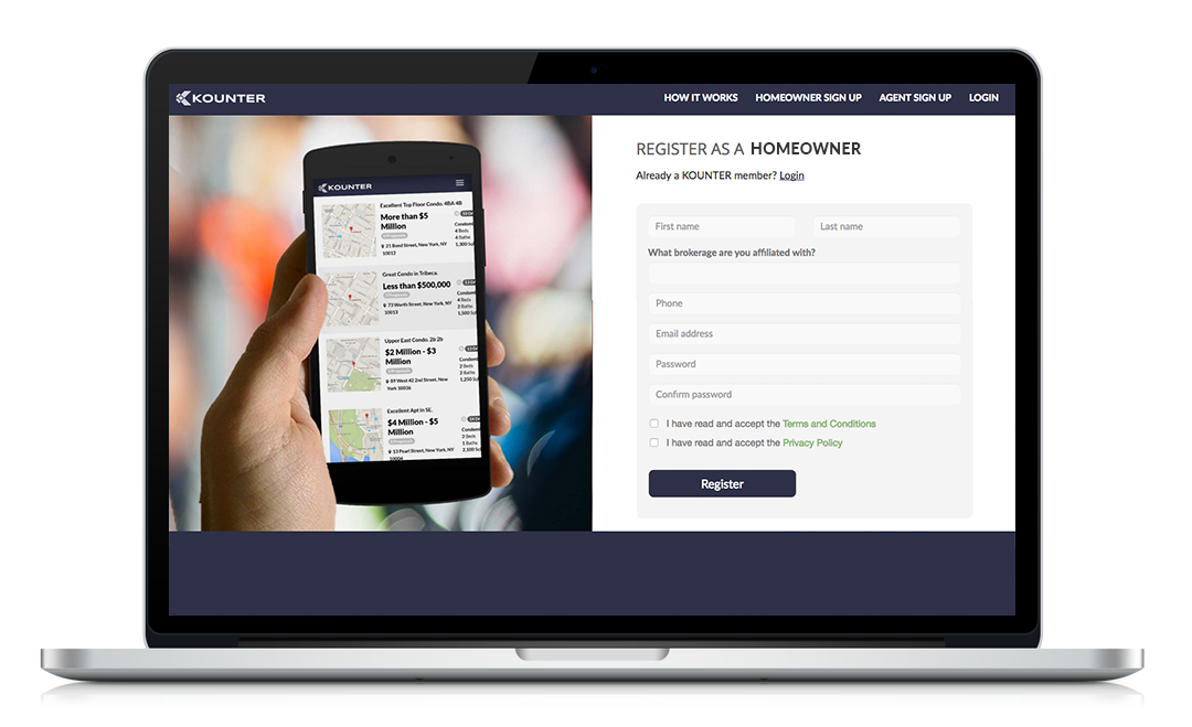Meet KOUNTER, a platform where real estate agents compete for the right ...